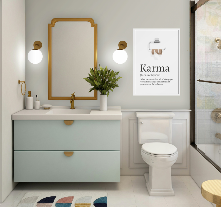 Poster baño definición de karma - TenVinilo